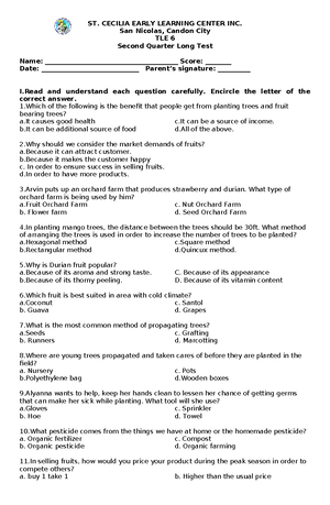 Long Test Grade 4 - long test - St. Cecilia Early Learning Center, Inc ...
