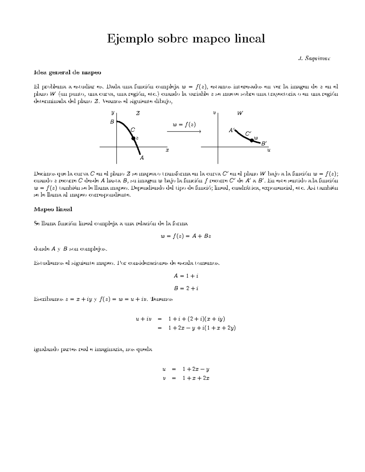 Mapeo lineal - material de apoyo - Ejemplo sobre mapeo lineal J ...