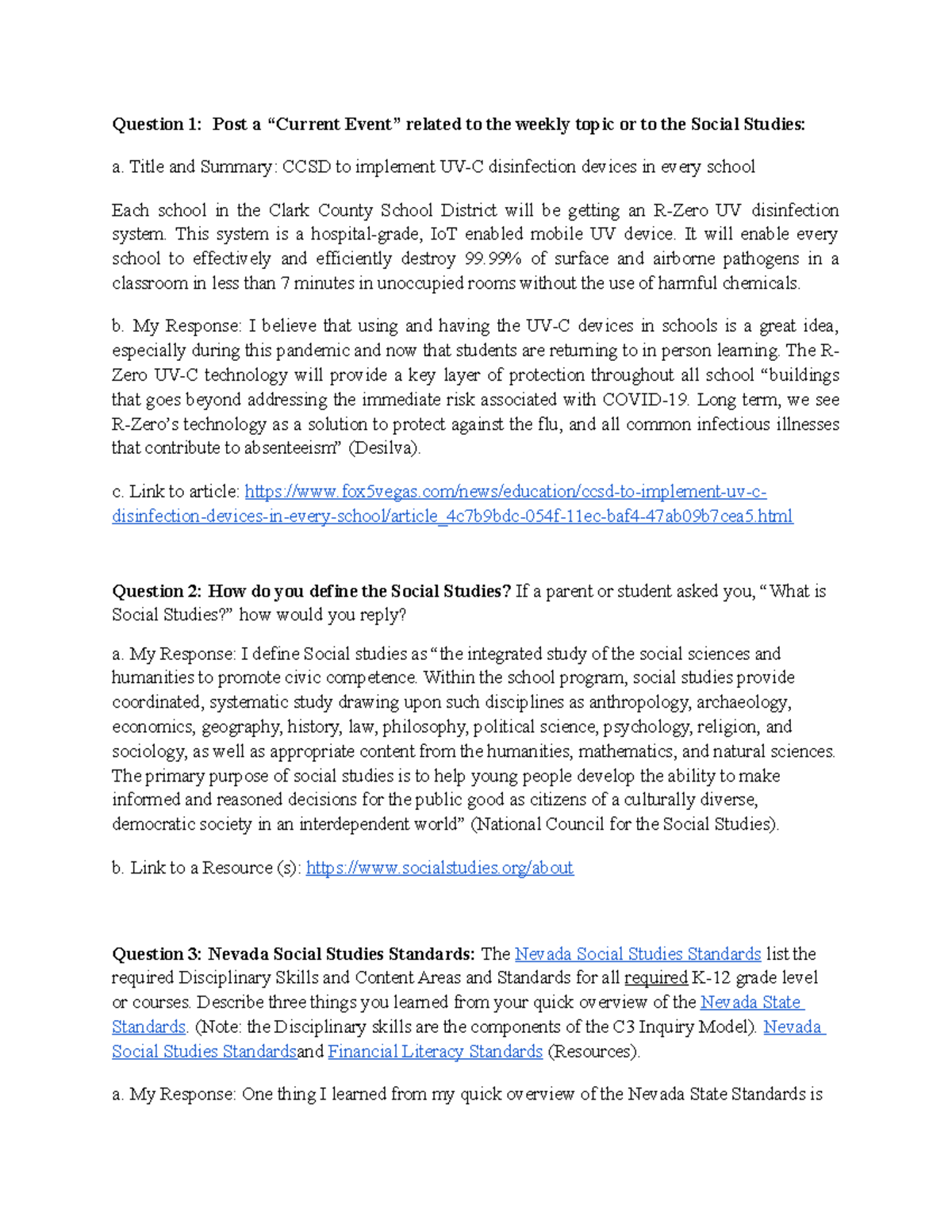 Week 1 Reflection - Question 1: Post a “Current Event” related to the ...