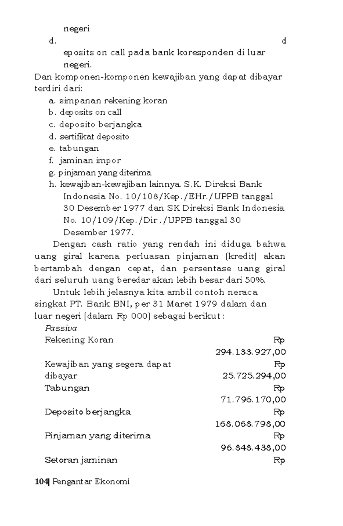 Dan komponen-komponen - 104| Pengantar Ekonomi negeri d. d eposits on ...