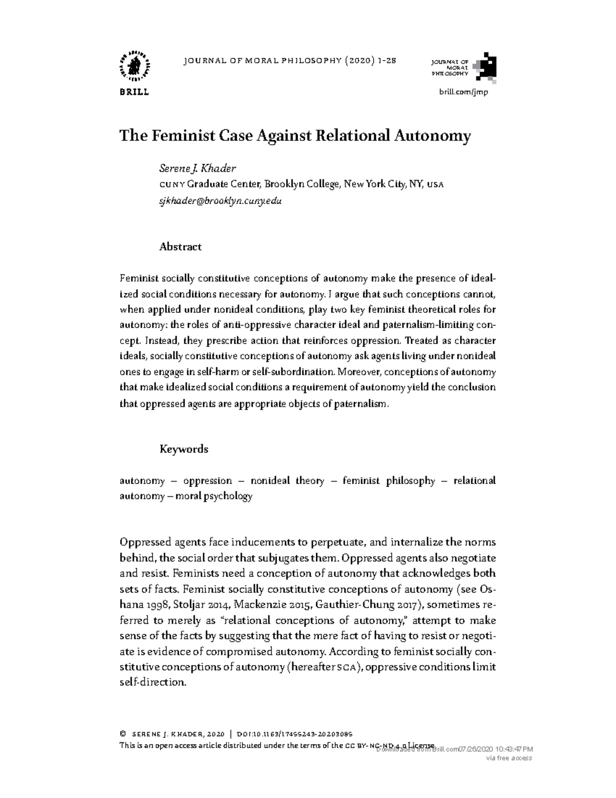 12 Khader The Feminist Case Against Relational Autonomy Selection ...