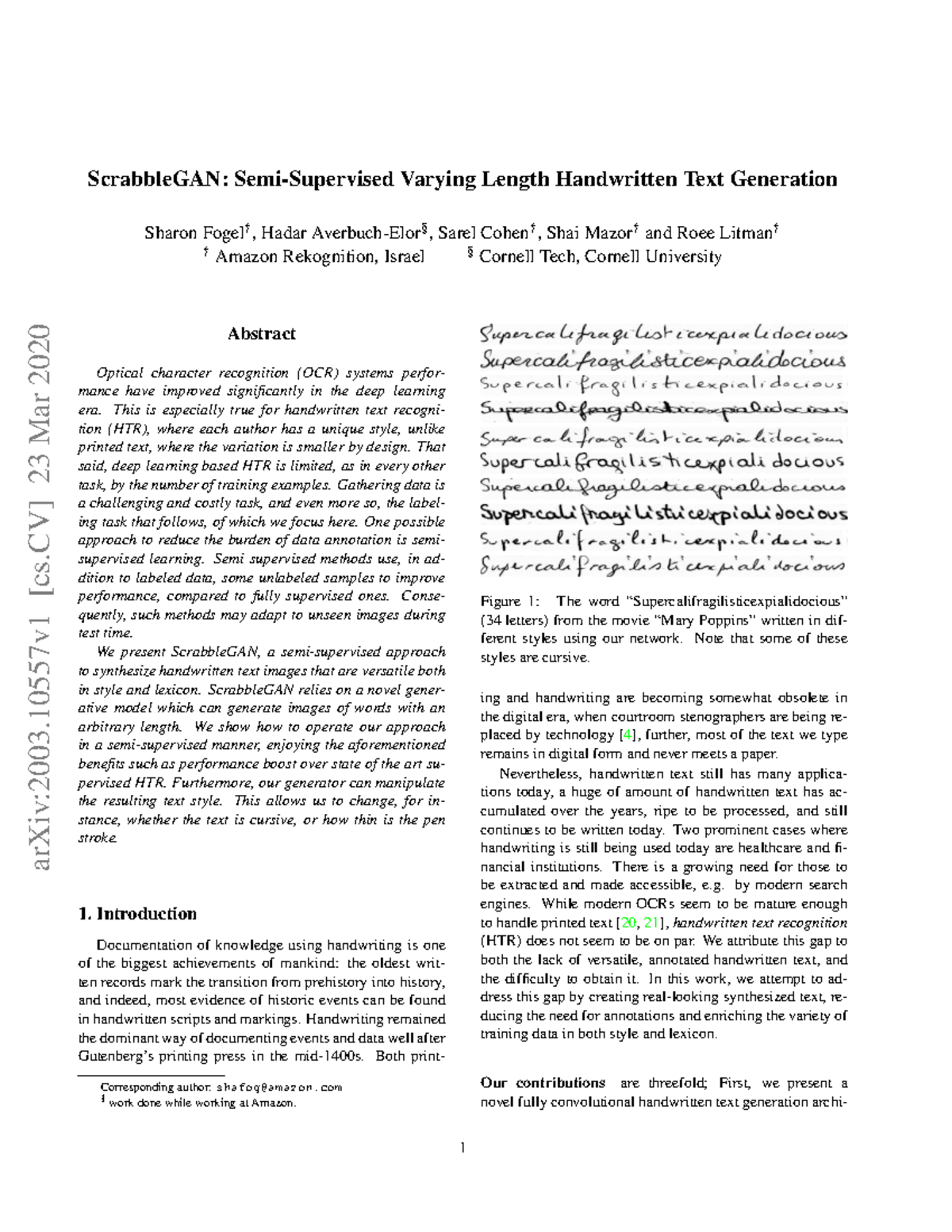 Handwriting Recognition using Machine Learning - ScrabbleGAN: Semi ...