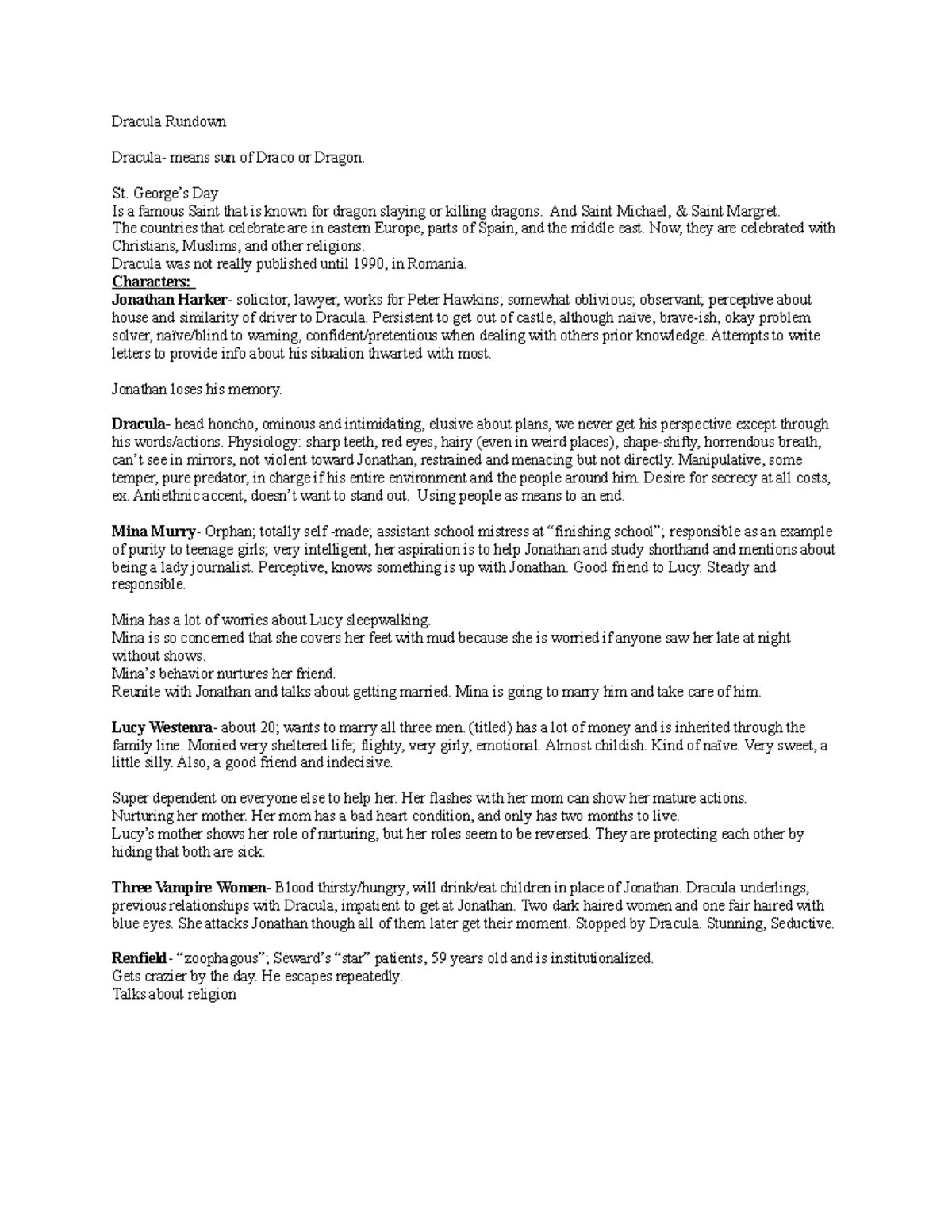 Dracula- Writing about Literature - Dracula Rundown Dracula- means sun ...