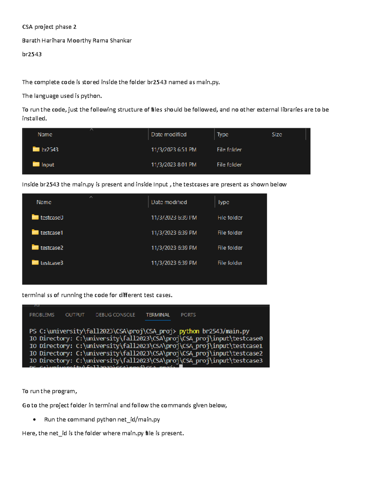 Br2543 report - project - CSA project phase 2 Barath Harihara Moorthy ...