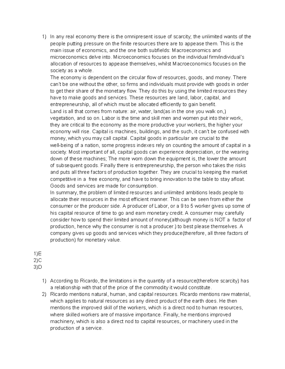 Amsco Macroeconomics - notes. - In any real economy there is the ...