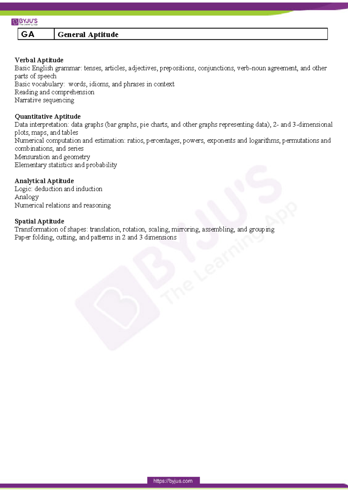 GATE General Aptitude 2022 - GA General Aptitude Verbal Aptitude Basic ...