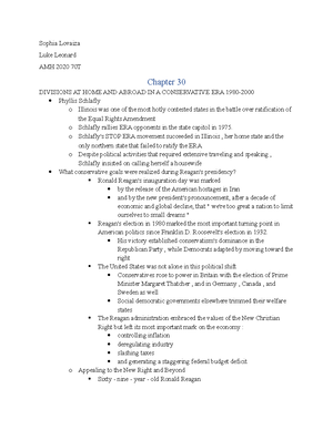 Chapter 20 summary - Makayla Mack Luke Leonard AMH-2020-01T US History ...