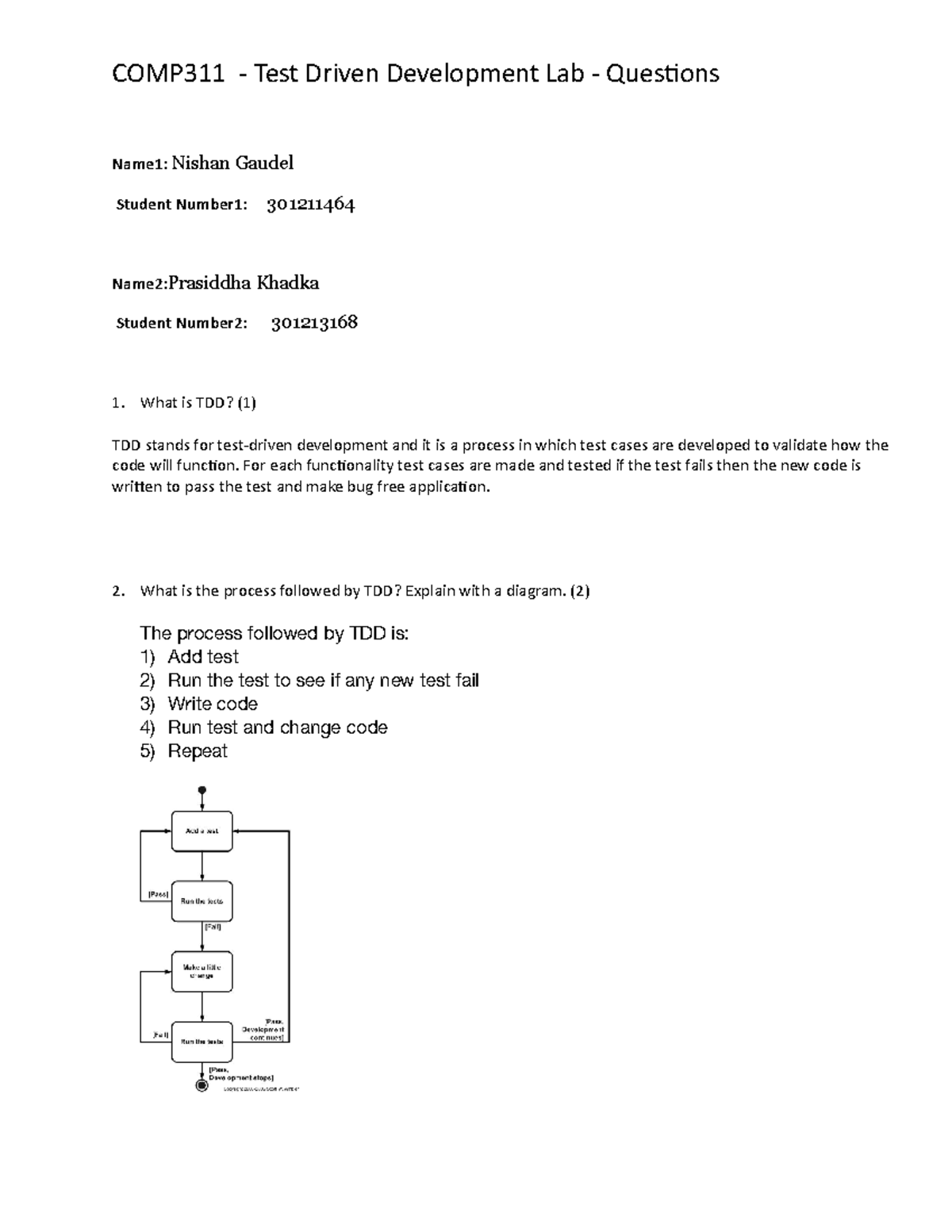 COMP311 Assignment 2 - addc - Name1: Nishan Gaudel Student Number1 ...