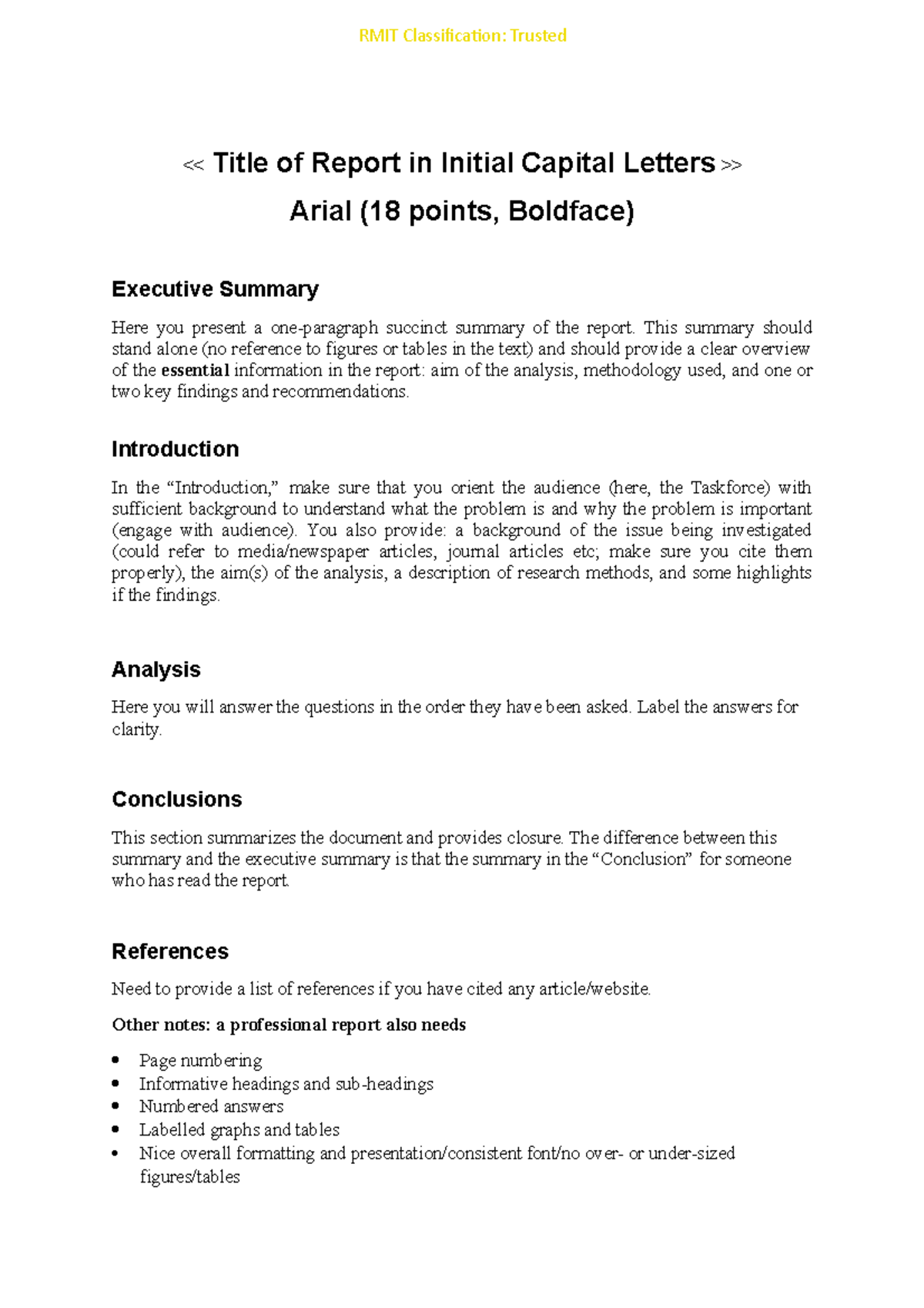 Report Template-3 assessment 2 - Arial - Studocu