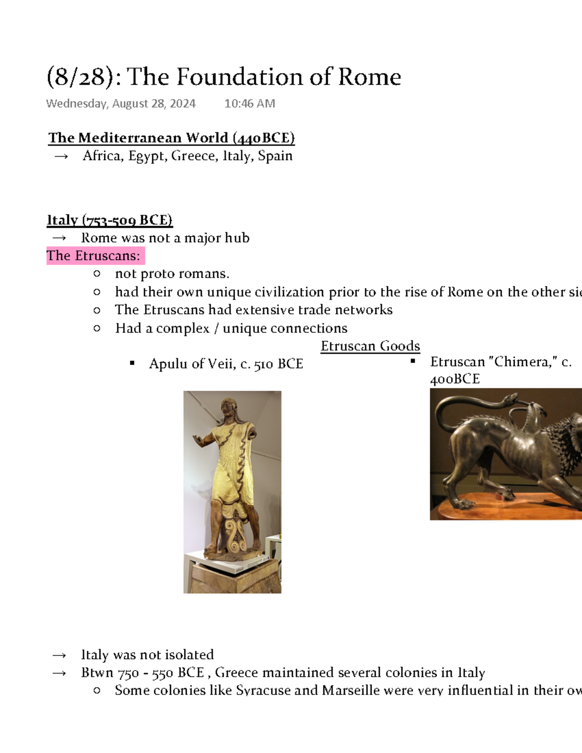 (828) The Foundation of Rome - Italy (753-509 BCE) Rome was not a major ...