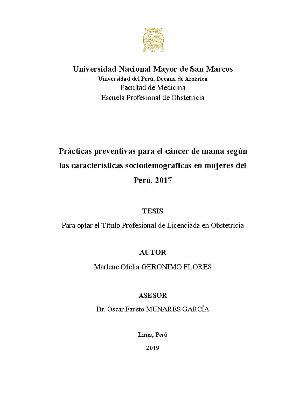 Geronimo fm - clase - Universidad Nacional Mayor de San Marcos ...