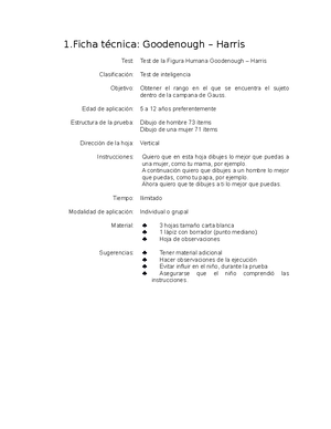Ficha Tecnica Kopitz - 1 técnica: Koppitz Test: Test de la Figura ...