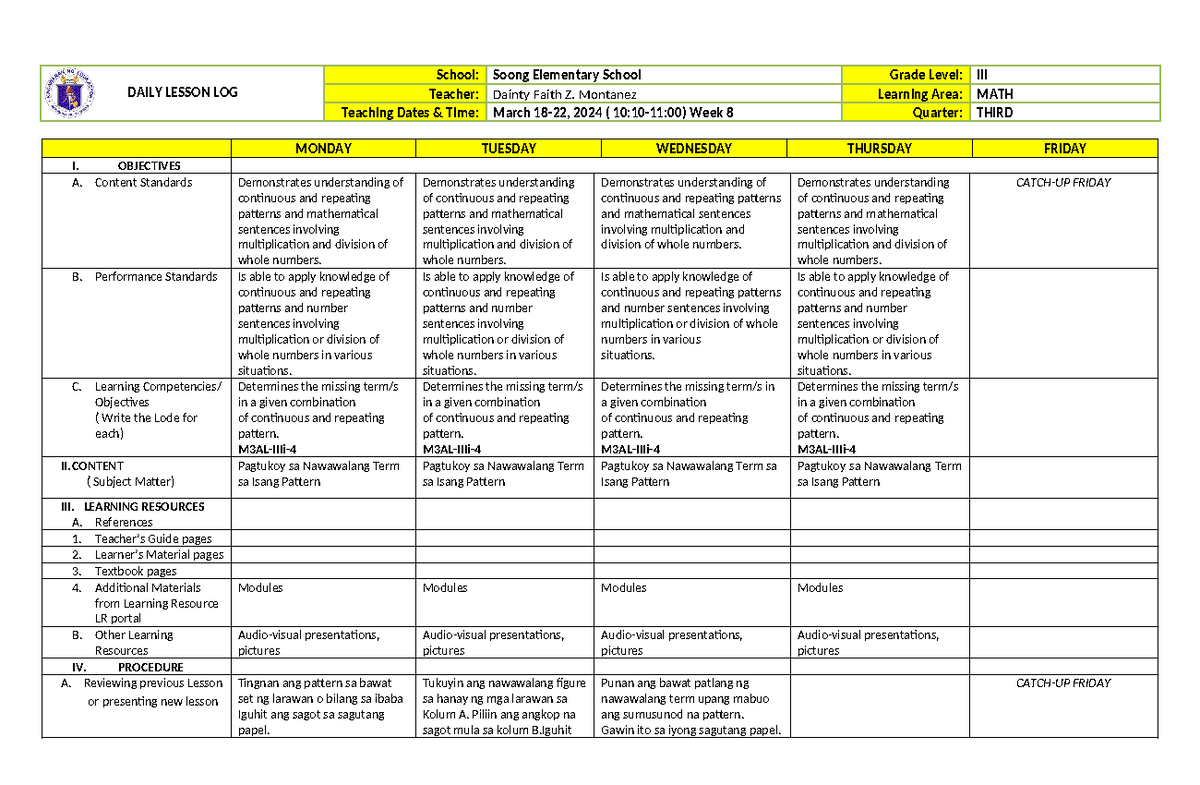 DLL MATH-3 Q3 WEEK-8-Determines-the-missing-terms-in-a-given ...