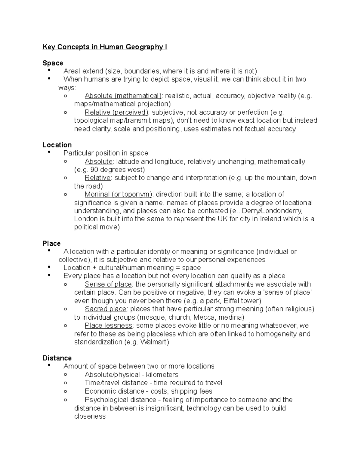2 Key Concepts In Human Geography I Key Concepts In Human Geography