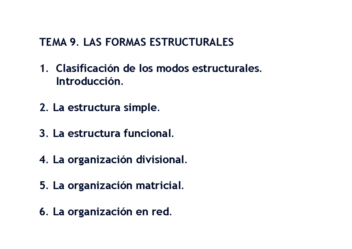 TEMA 9 - TEMA 9. LAS FORMAS ESTRUCTURALES 1. Clasificación de los modos ...