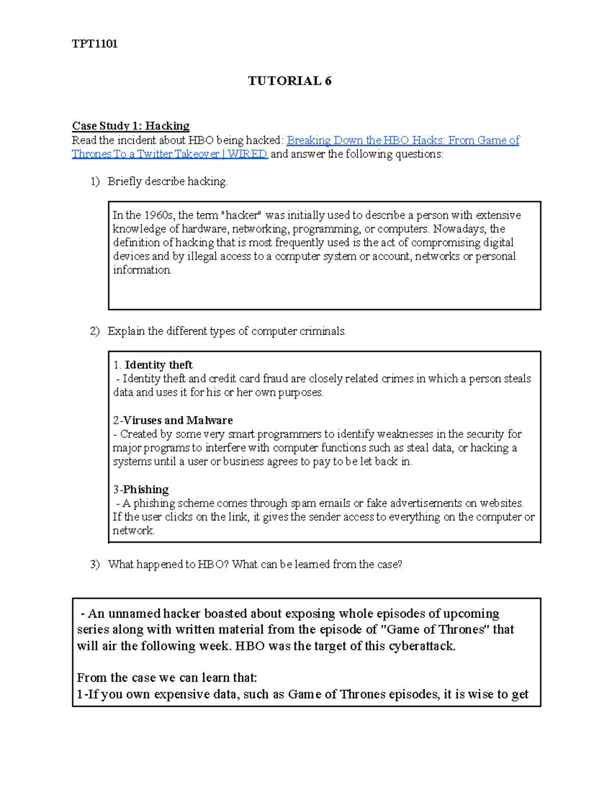 Tutorial-6 Question (Computer Crime ) - TUTORIAL 6 Case Study 1 ...