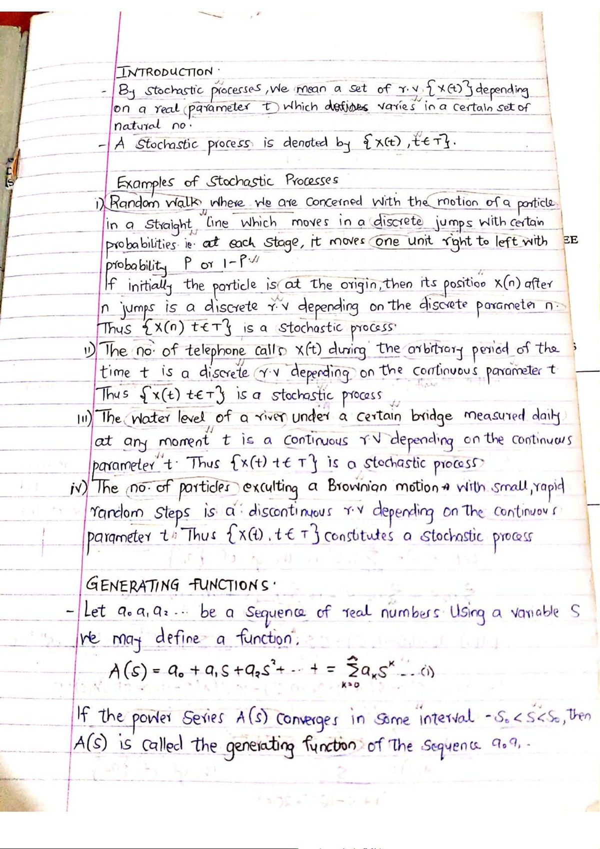 Stochastic process full note - acturial science - Studocu