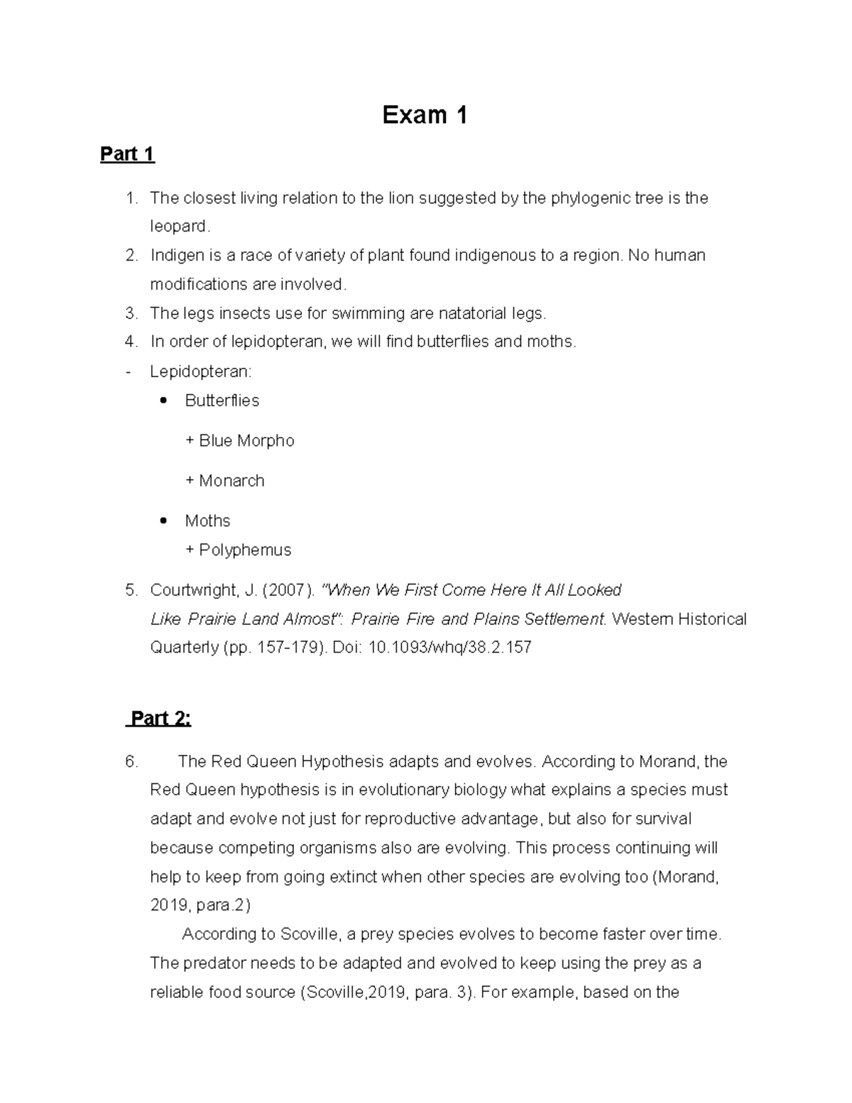 Exam 1 - Questions review about exam 1 - Exam 1 Part 1 The closest ...