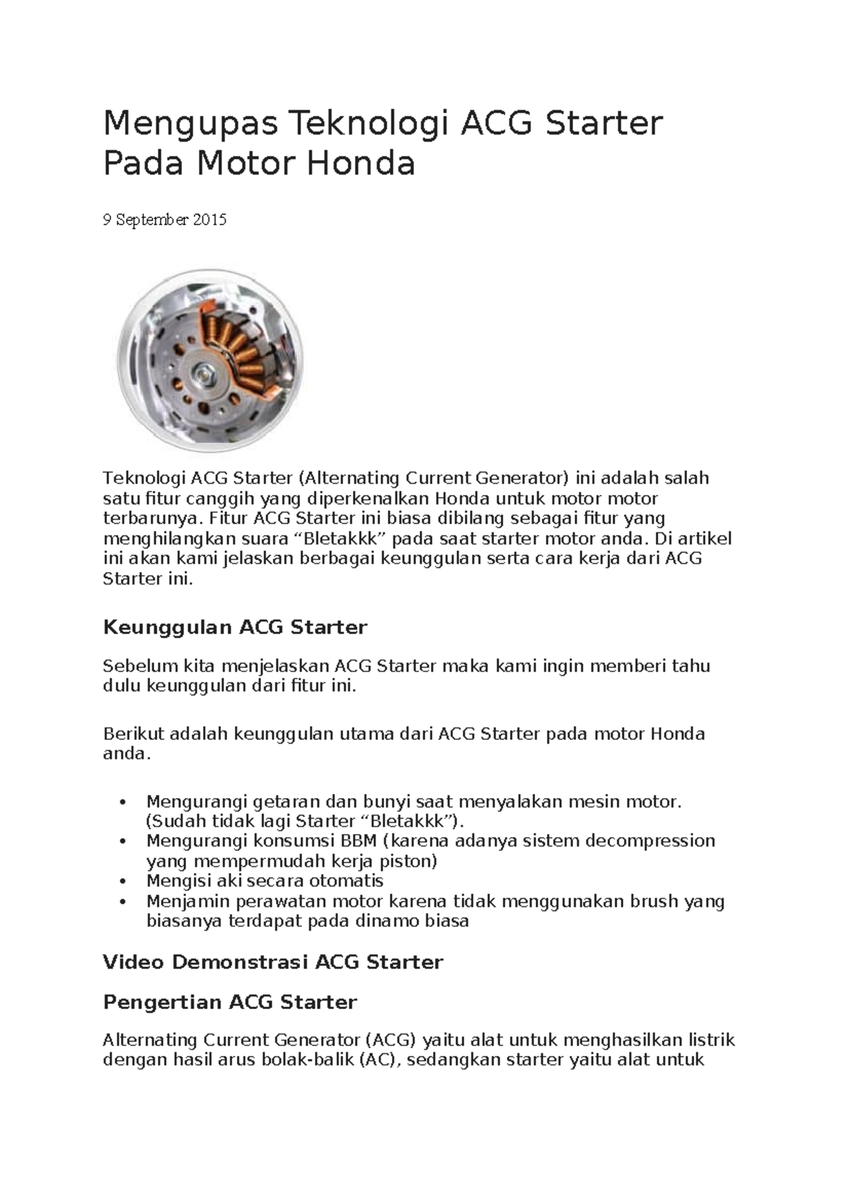 Mengupas Teknologi ACG Starter Pada Motor Honda - Mengupas Teknologi ACG Starter Pada Motor ...
