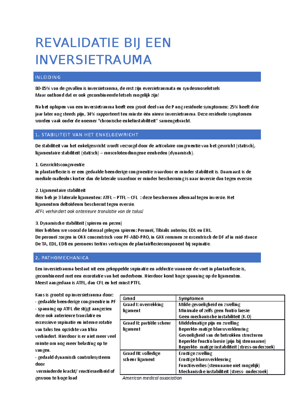 Revalidatie inversietrauma - REVALIDATIE BIJ EEN INVERSIETRAUMA ...