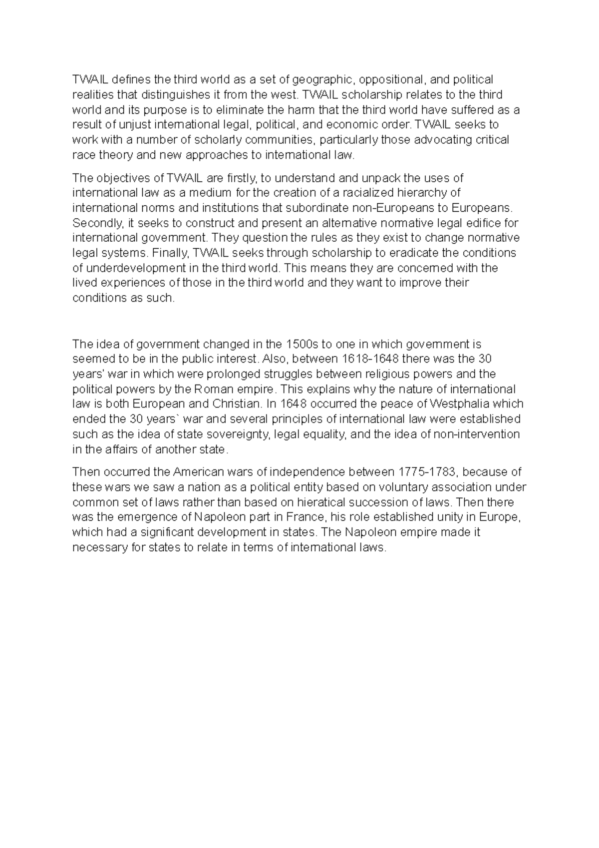 Twail defines the third world as a set of geographic - TWAIL ...