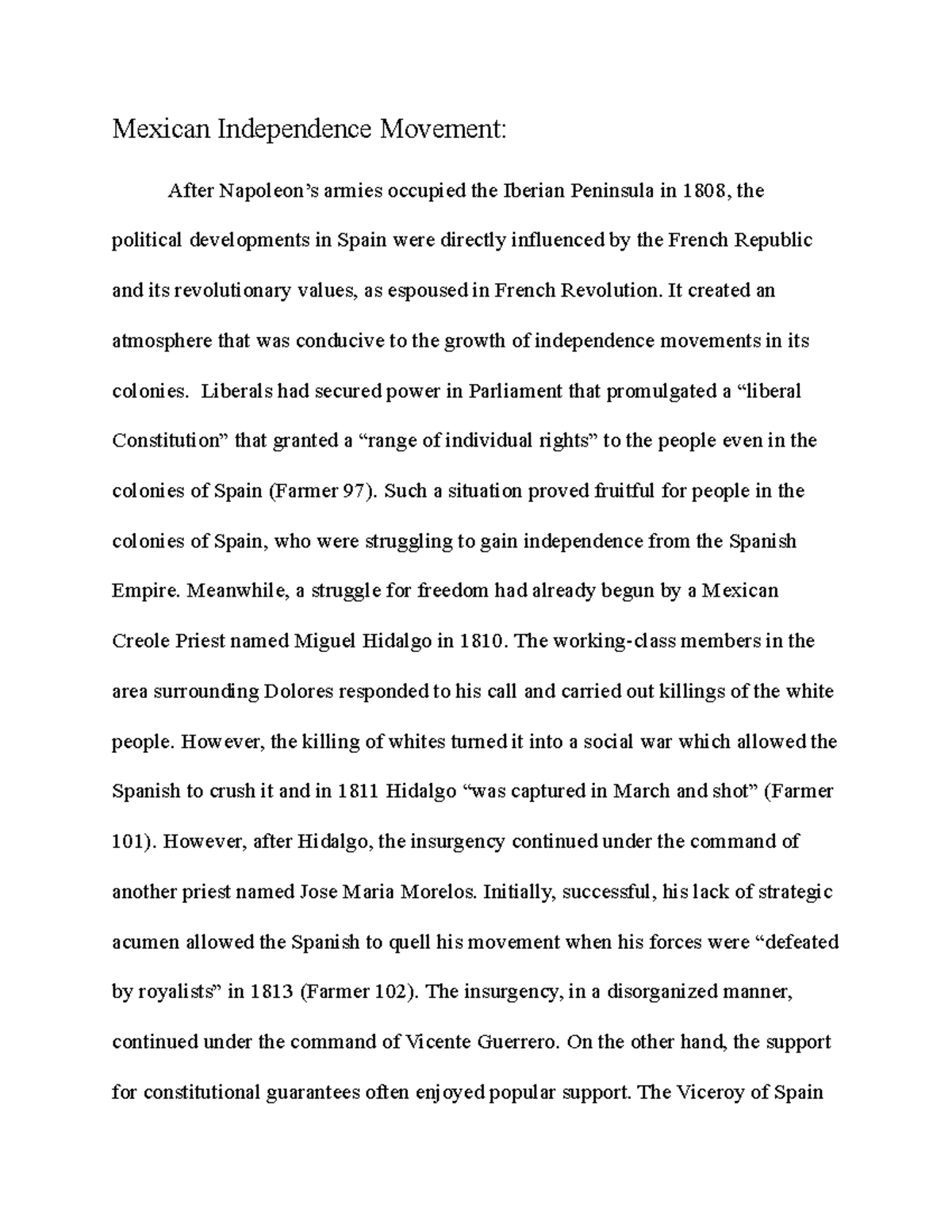 Independence-movements - Mexican Independence Movement: After Napoleon ...