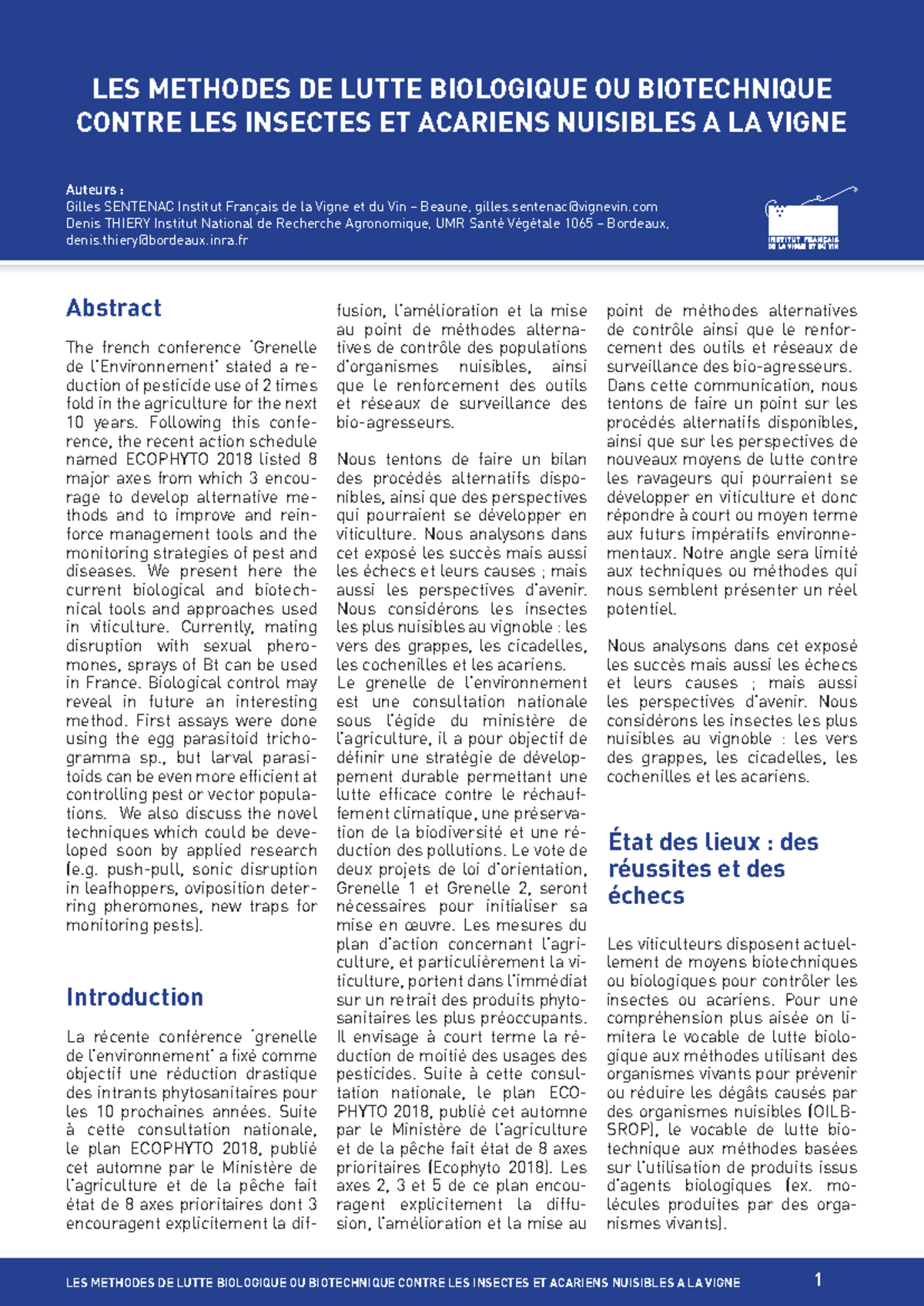 Methodes DE Lutte Biologique (2) - LES METHODES DE LUTTE BIOLOGIQUE OU ...