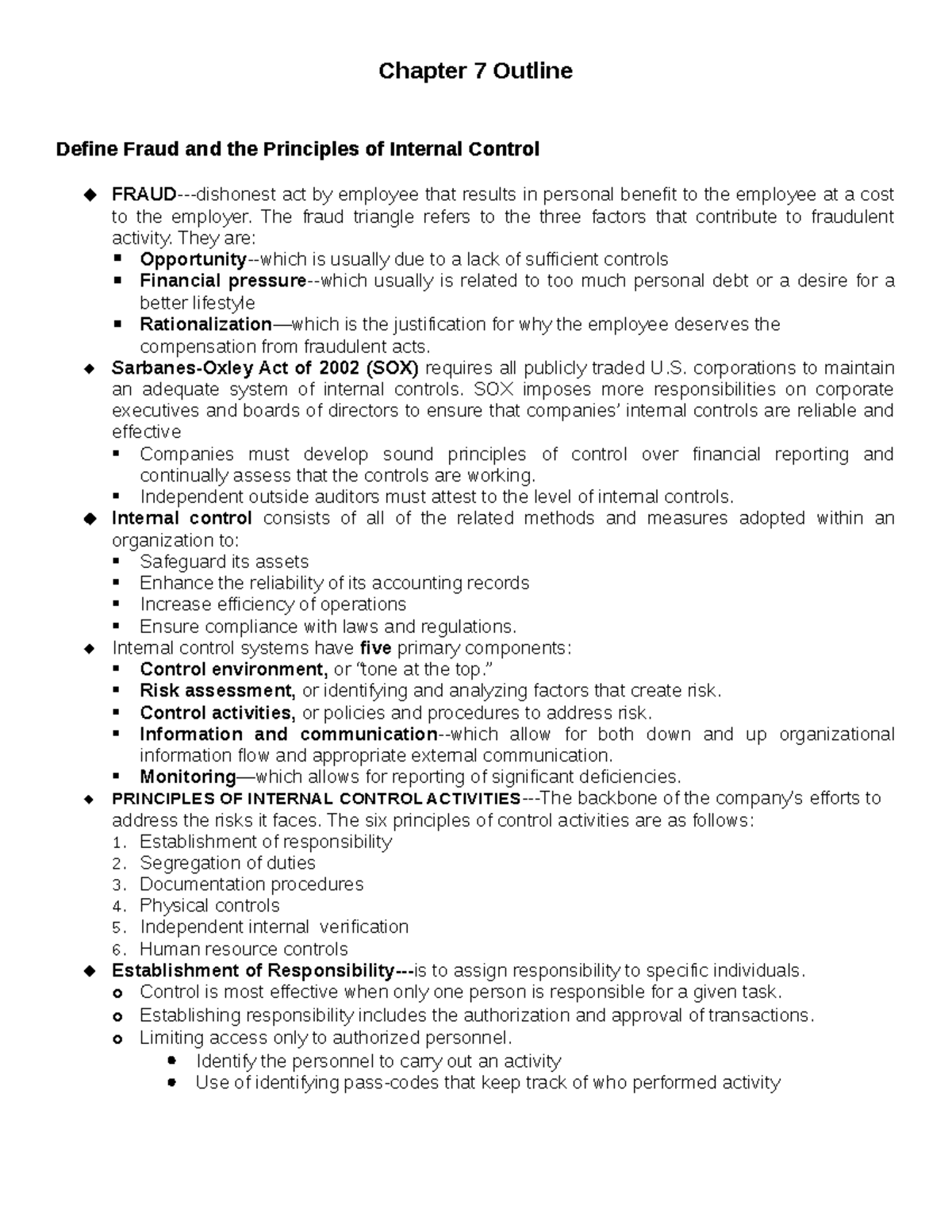 Fa 7 - Use these notes as a review for what was taught in chapter 7 ...