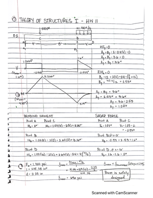 M8 Punua - Shear and moment diagram problems - ARCH 3340 - Studocu