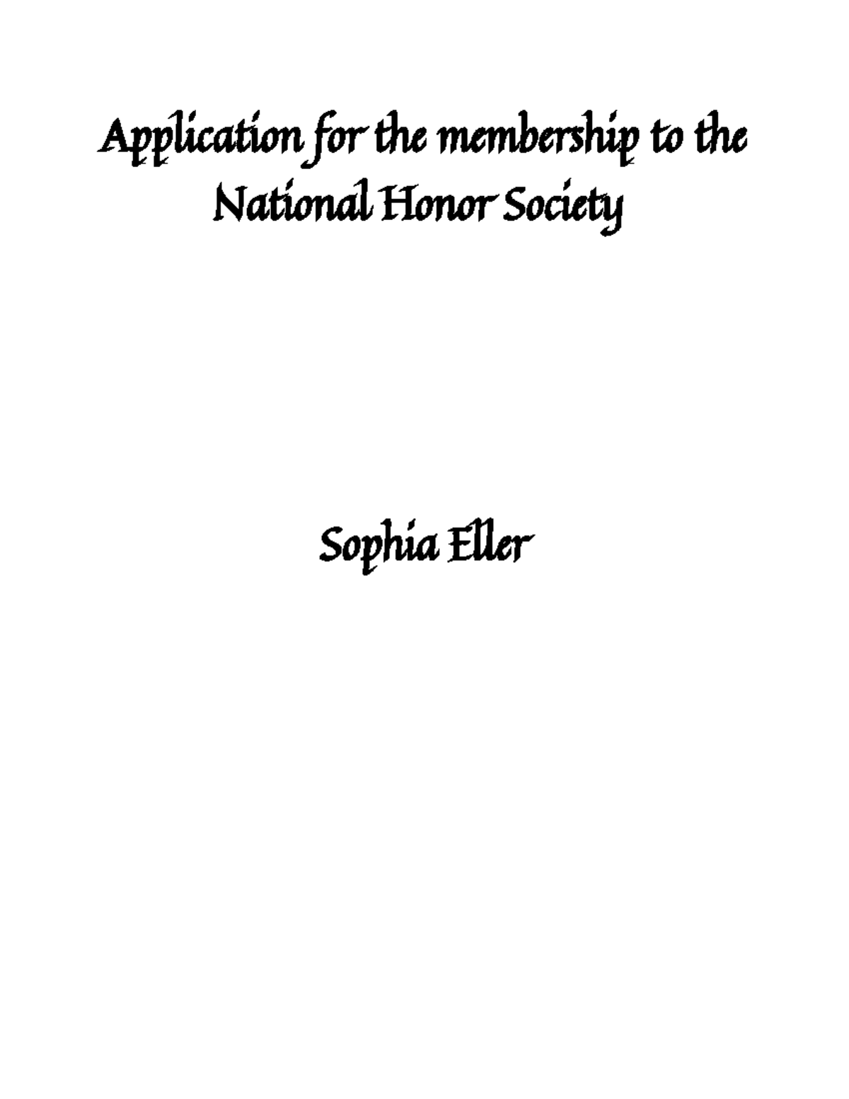 Copy of NHS Application 2023 - Application for the membership to the ...