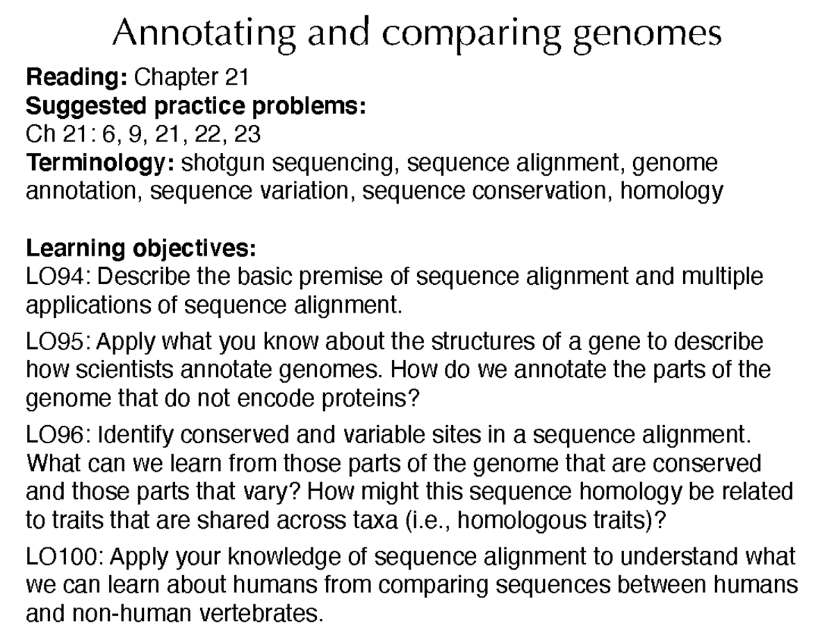 Genetics lec37 12 1 21 - Reading: Chapter 21 Suggested practice ...