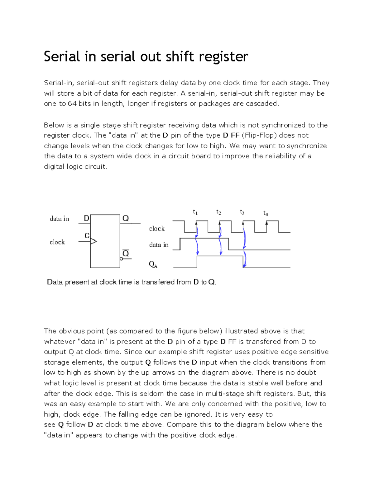 Serial In Serial Out Shift Register - Serial in serial out shift register Serial-in, serial-out ...