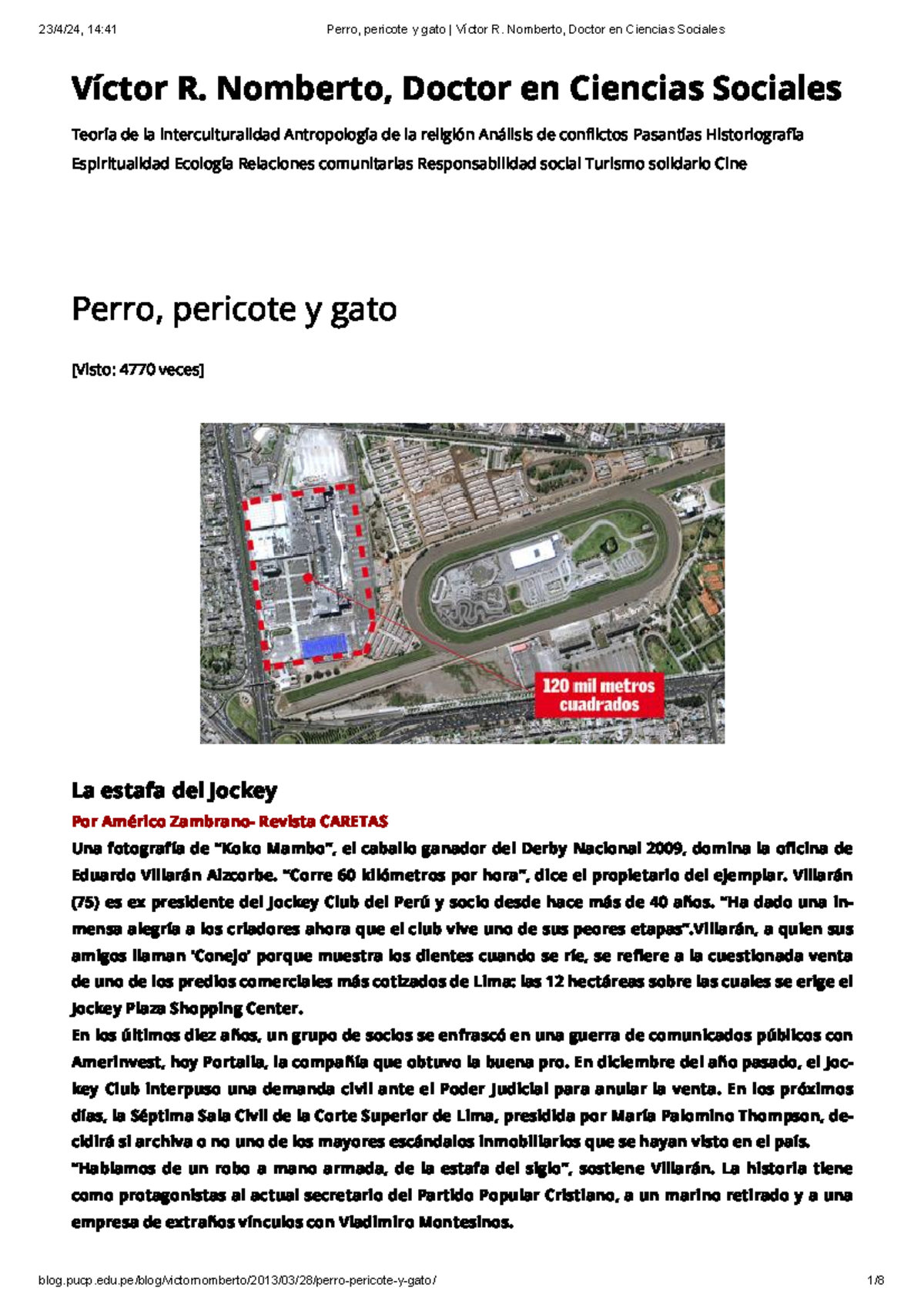 Perro, pericote y gato Víctor R Nomberto, Doctor en Ciencias Sociales ...