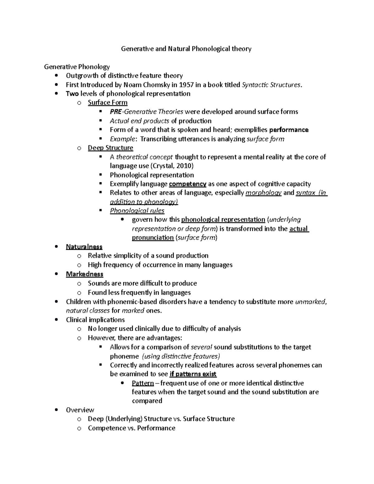 Generative and Natural Phonological theory - Generative and Natural ...
