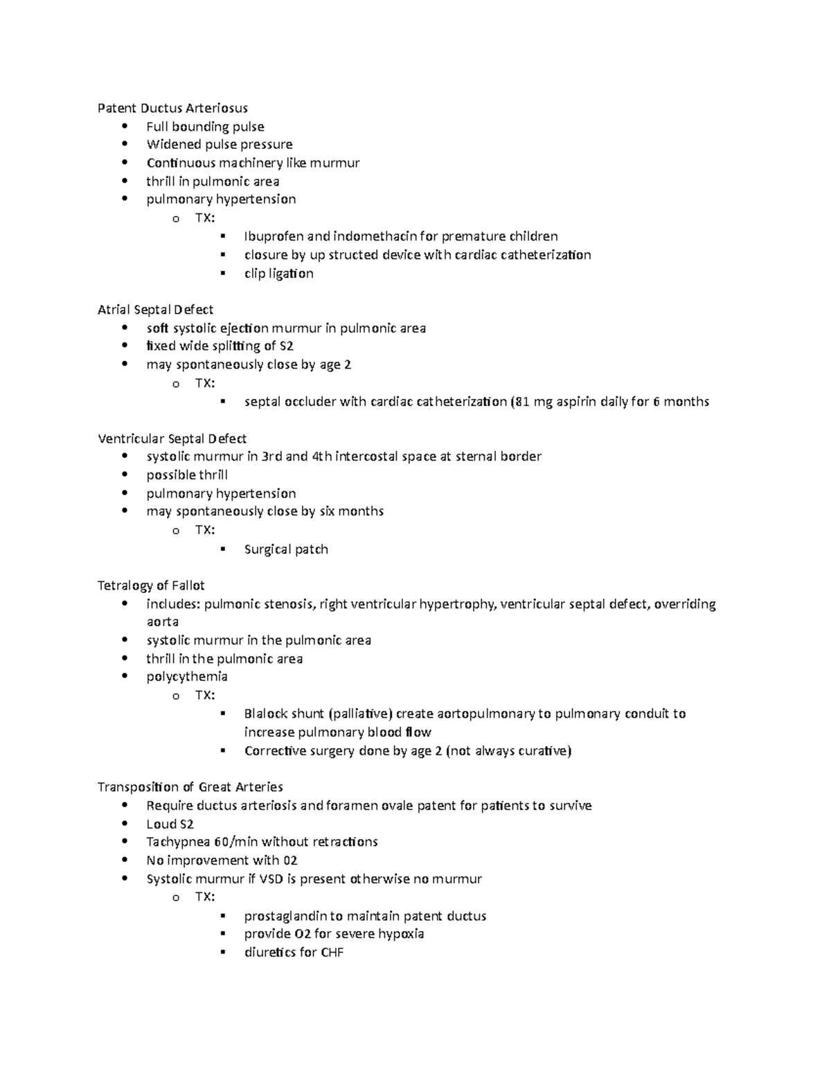 Congenital - Patent Ductus Arteriosus Full bounding pulse Widened pulse ...