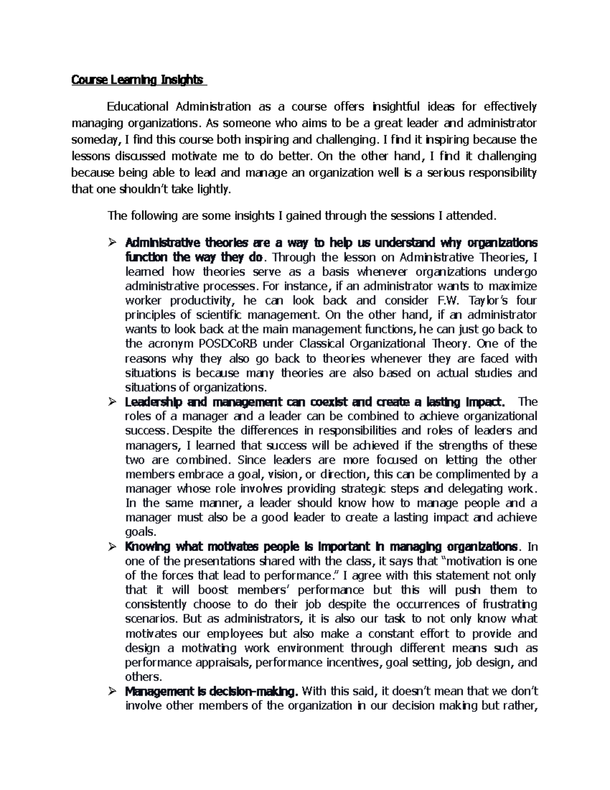 Course Learning Insights - Course Learning Insights Educational ...