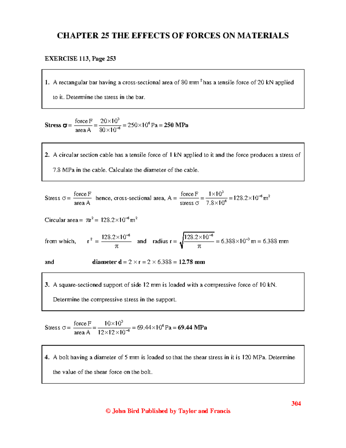 Inbound 7946326633951624024 - 304 CHAPTER 25 THE EFFECTS OF FORCES ON MATERIALS EXERCISE 113 ...
