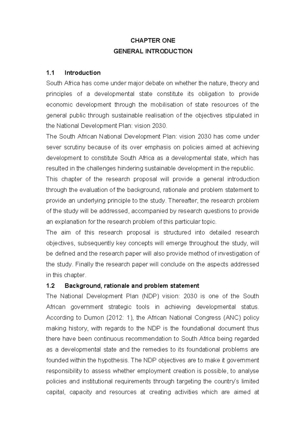 PMG HONS research essay - CHAPTER ONE GENERAL INTRODUCTION 1 ...