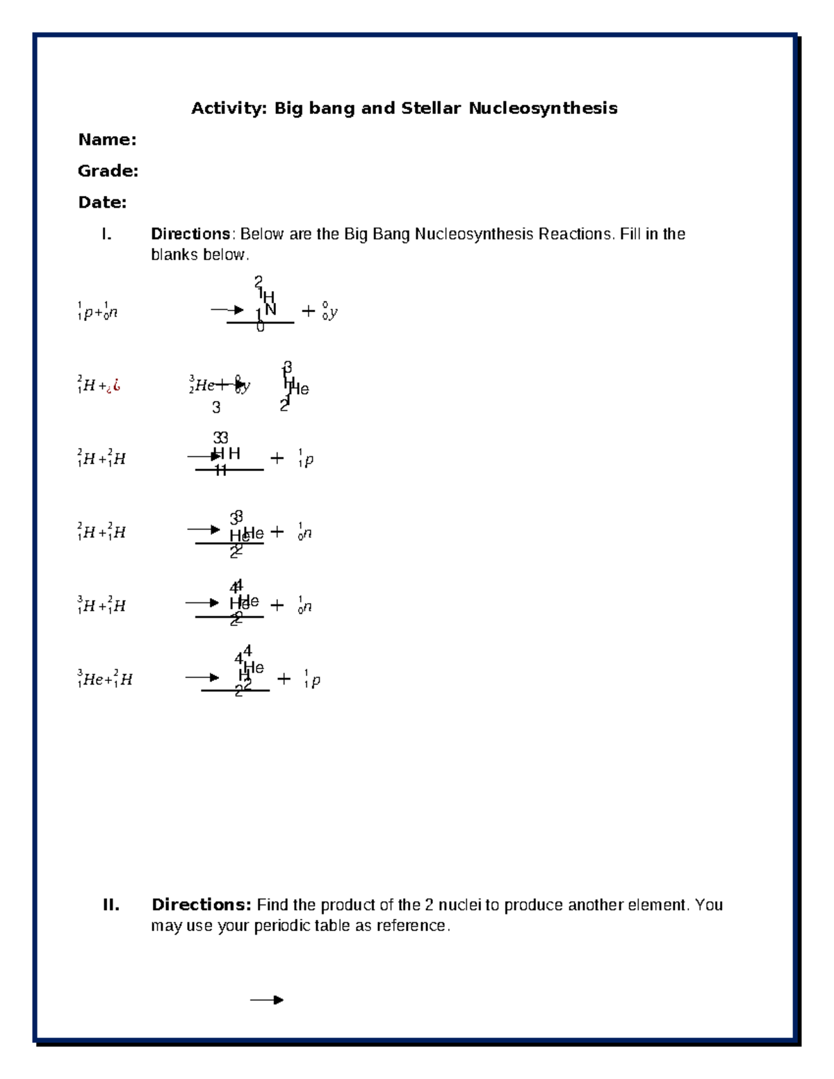 Nucleosynthesis - rjyr6eyruy654a - Activity: Big bang and Stellar ...
