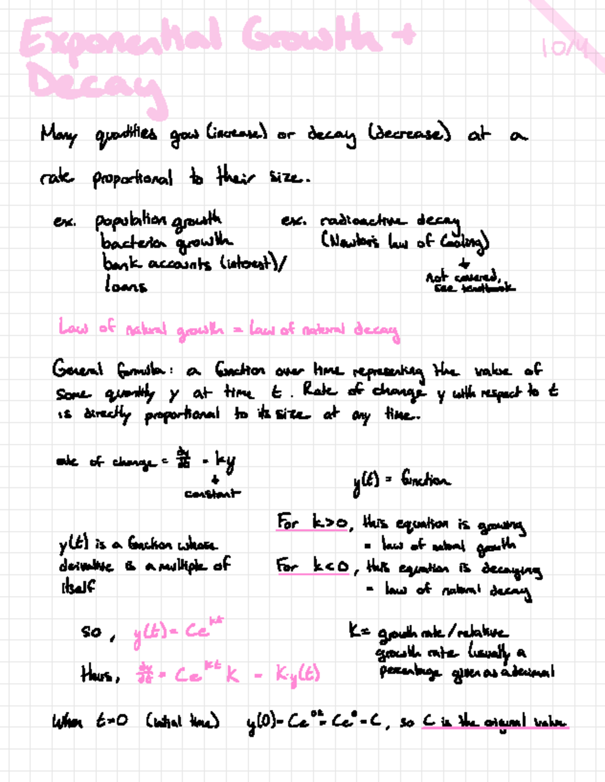Math 021exponential growth and decay - Exponential Growth + lay Decay ...