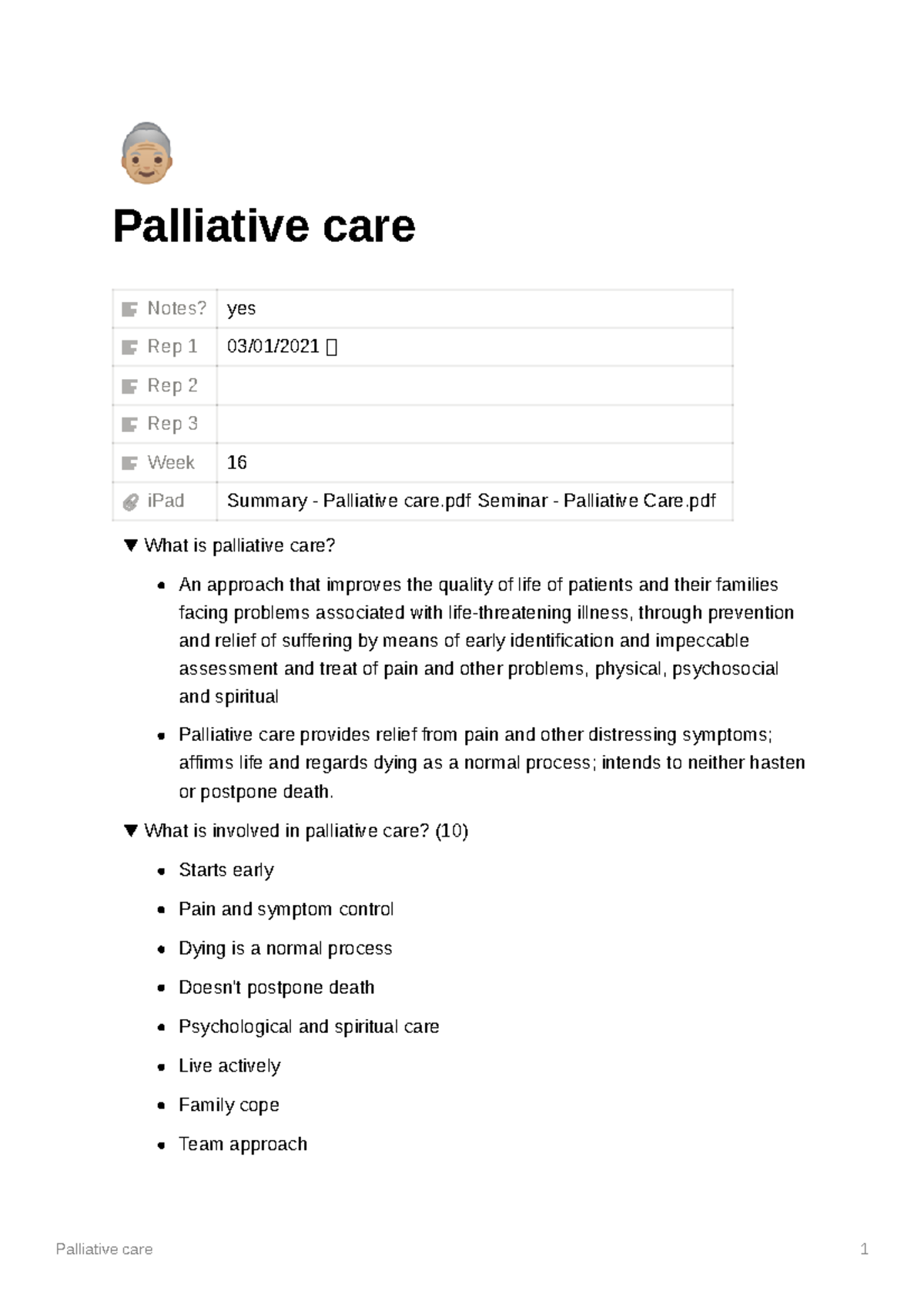 Palliative care self test questions and some answers - Palliative care ...