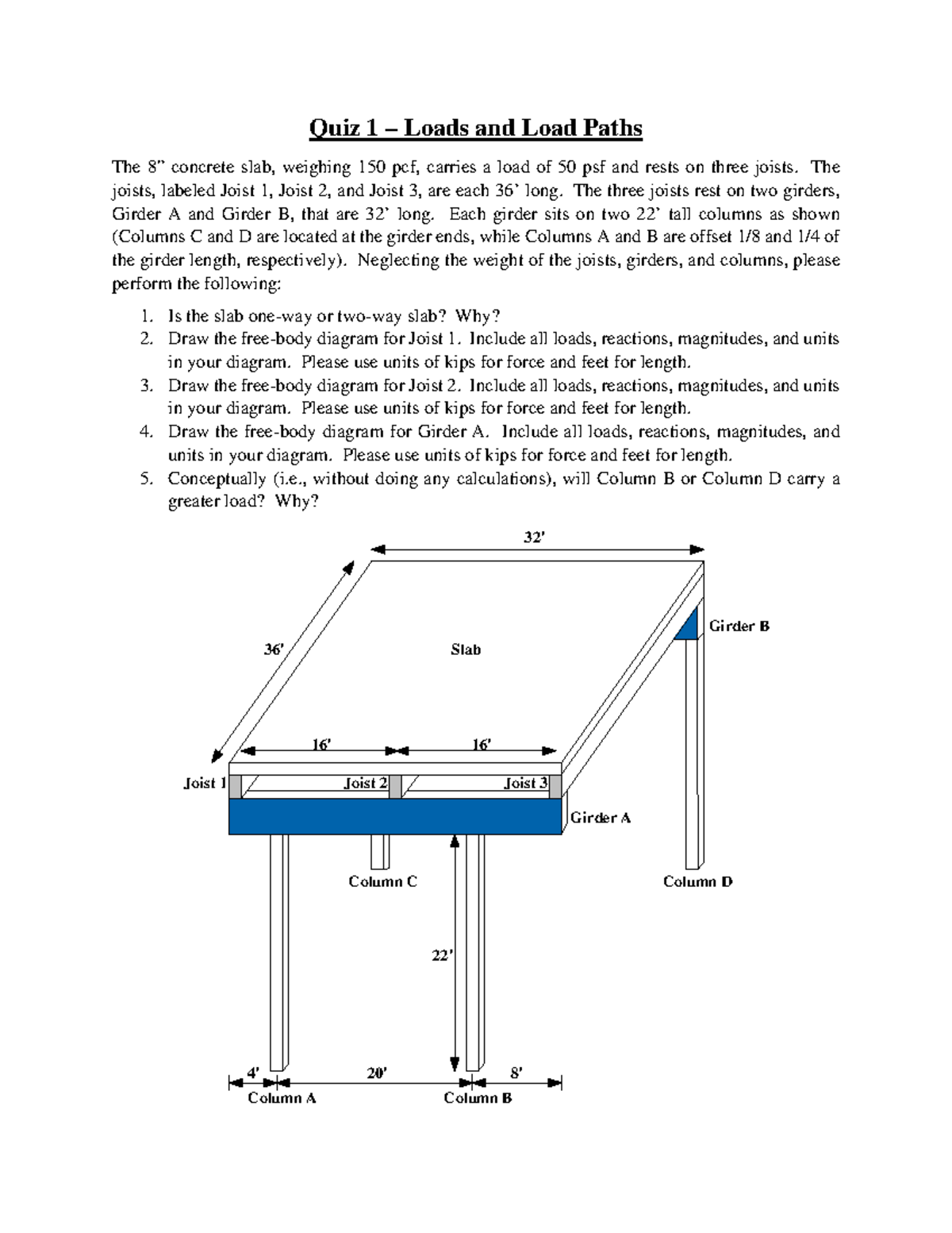Practice Quiz 1b - Loads and Load Paths - Quiz 1 – Loads and Load Paths ...
