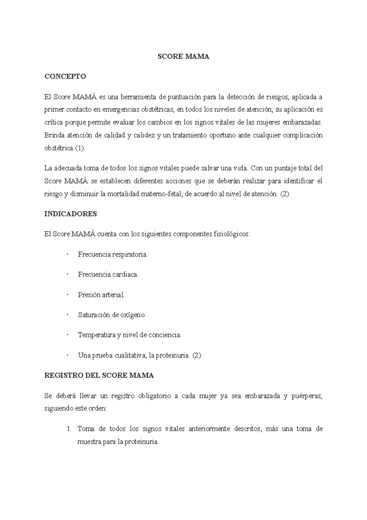 Score Mama - Puntuaciones escenciales - SCORE MAMA CONCEPTO El Score ...