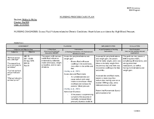 BSN Care Plan 3 - notes on med surge - ECPI University BSN Program ...
