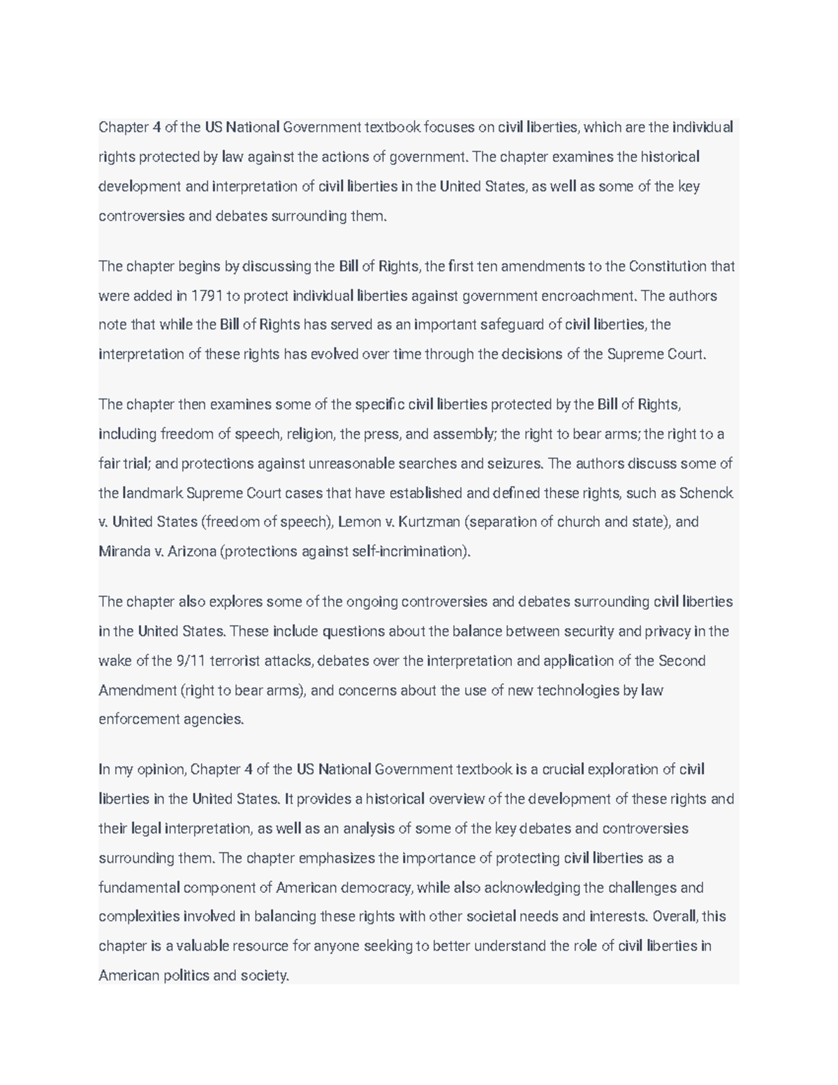 US National Government - The chapter examines the historical ...