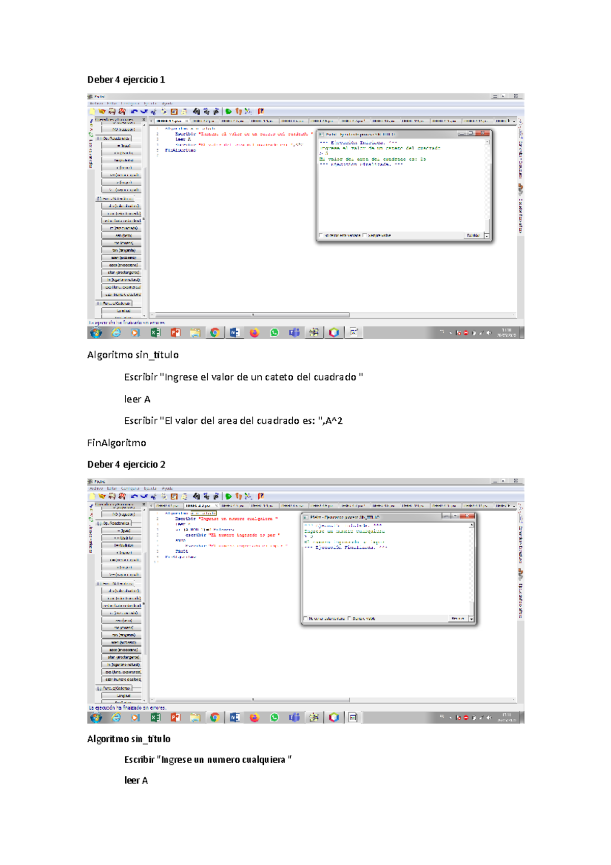 Ejercicios Bsicos De Pseudocodigo En Pseint Id
