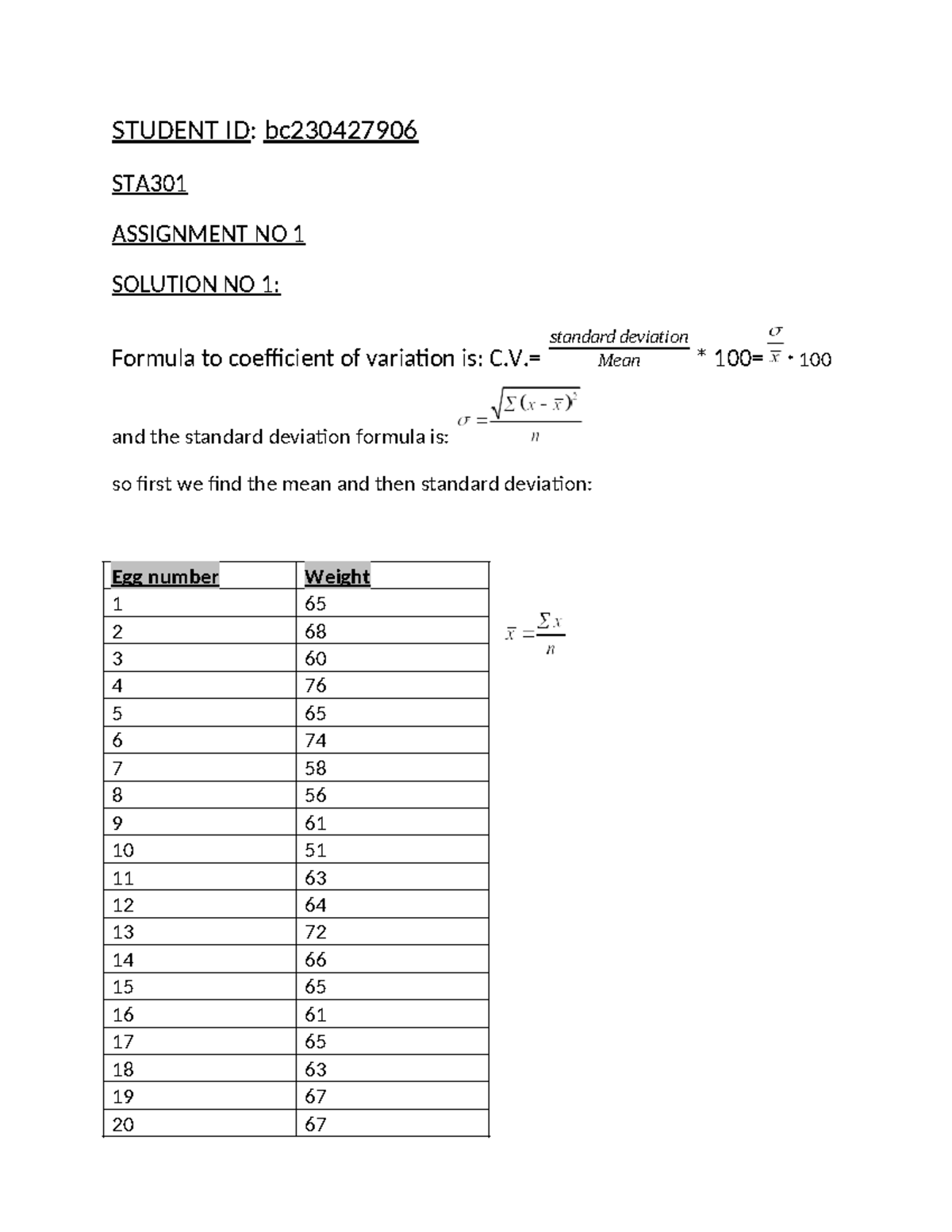 Khan assignment - nhabf - SOLUTION NO 1: Formula to coefficient of ...
