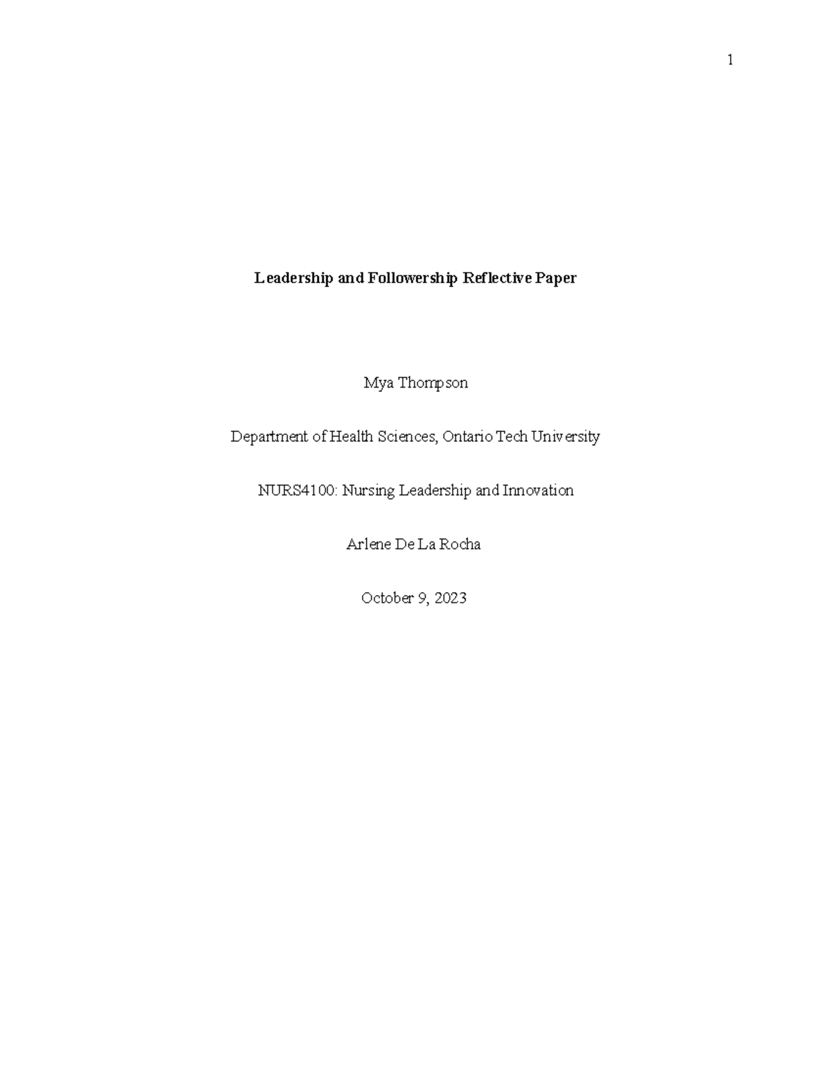 Scholarly Paper Leadership and Followeship - Leadership and ...