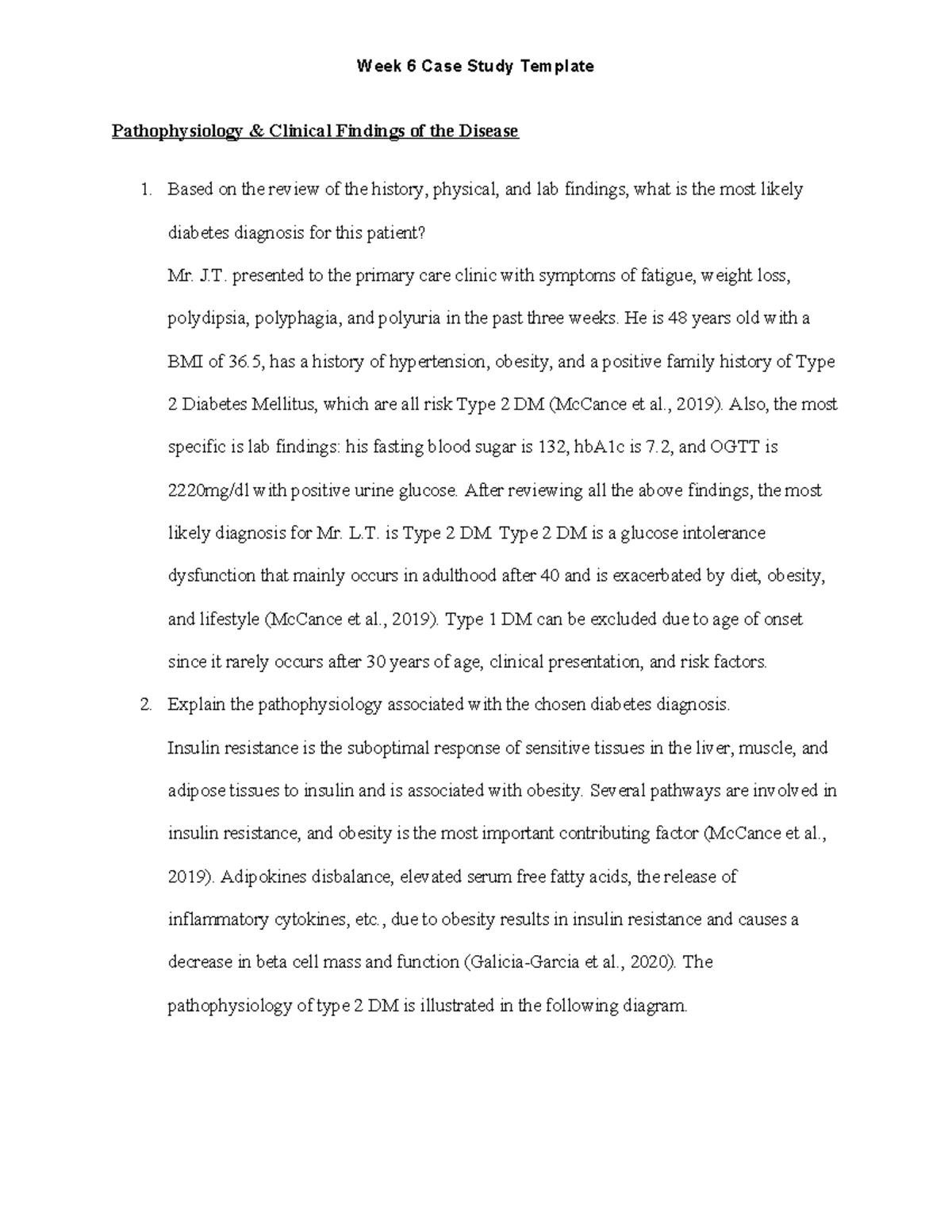 FNP NR507 Week6 Case Study - Pathophysiology & Clinical Findings of the ...