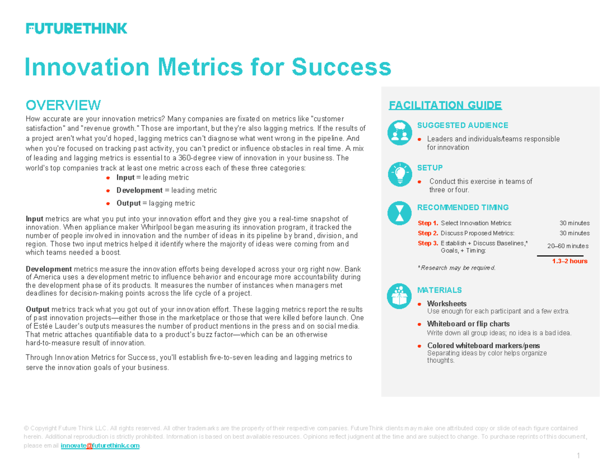 Future Think-Innovation-Metrics-for-Success-Tool - Innovation Metrics ...